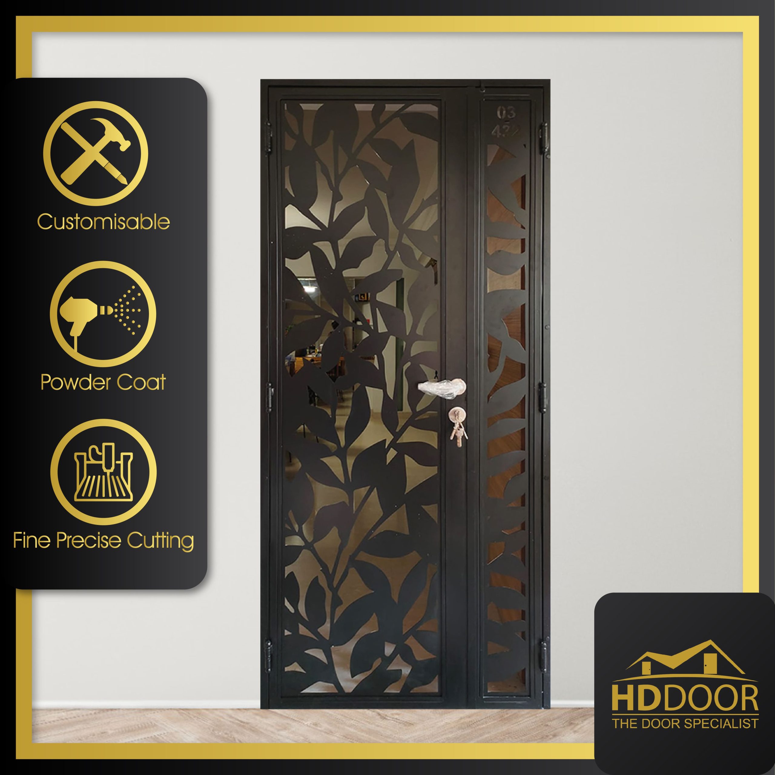 3D Laser Cut Design Gate - HDL10 | Laser Cut Main Gate Design Singapore