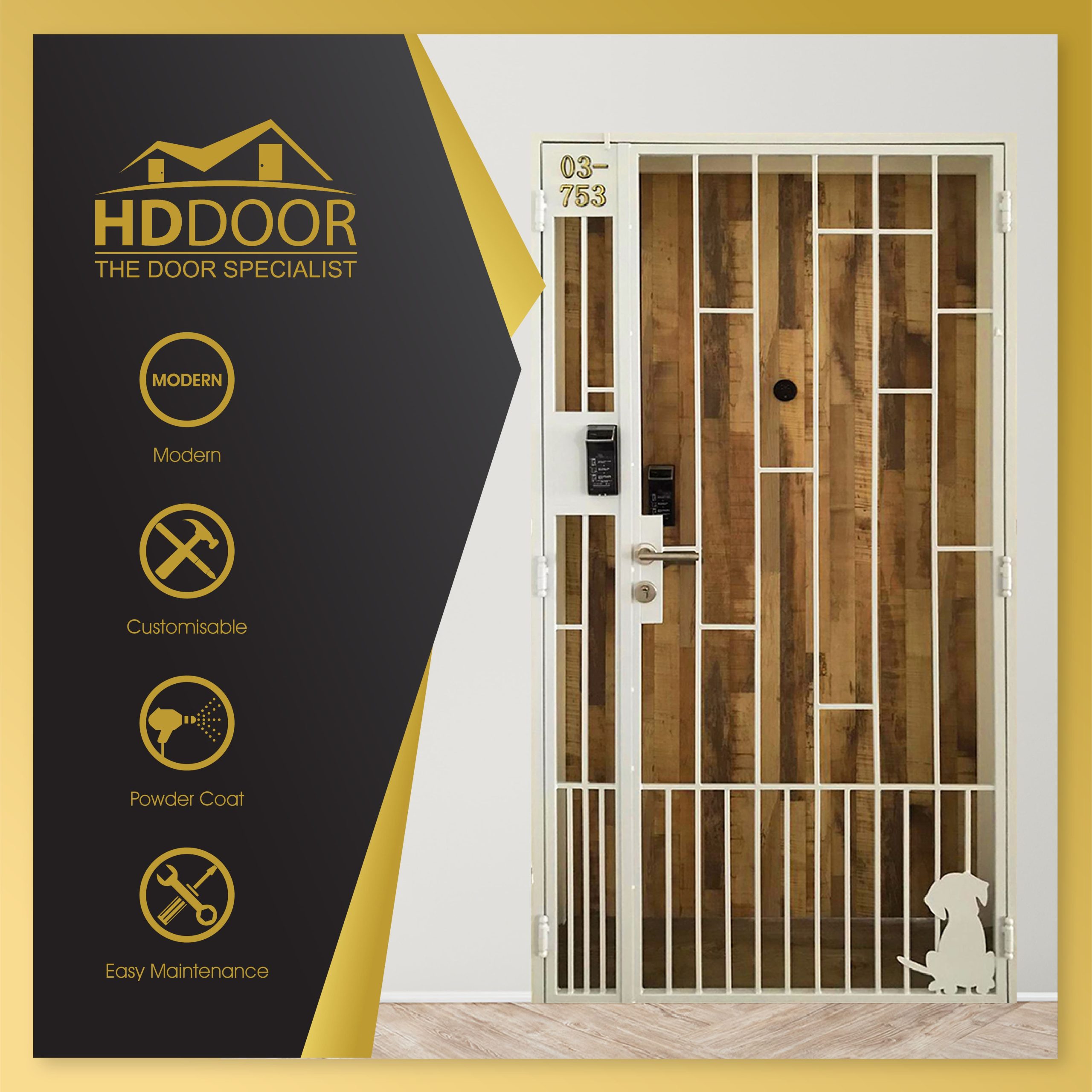 Mild Steel Gate HD-522 | Safety Grill Gate Supplier in Singapore