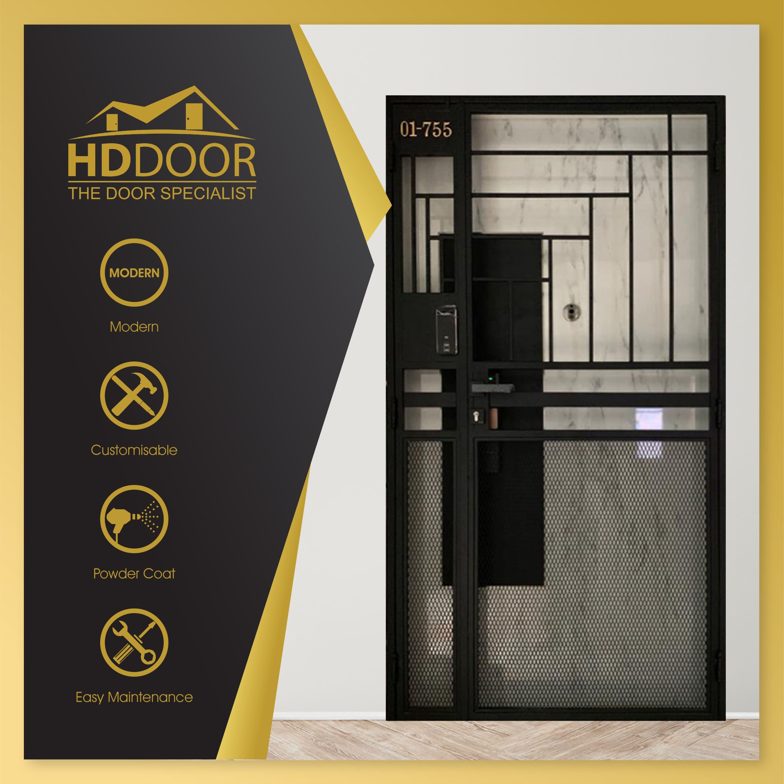 Mild Steel Gate HD-561 | Metel Gate Manufacturer in Singapore - HD Door