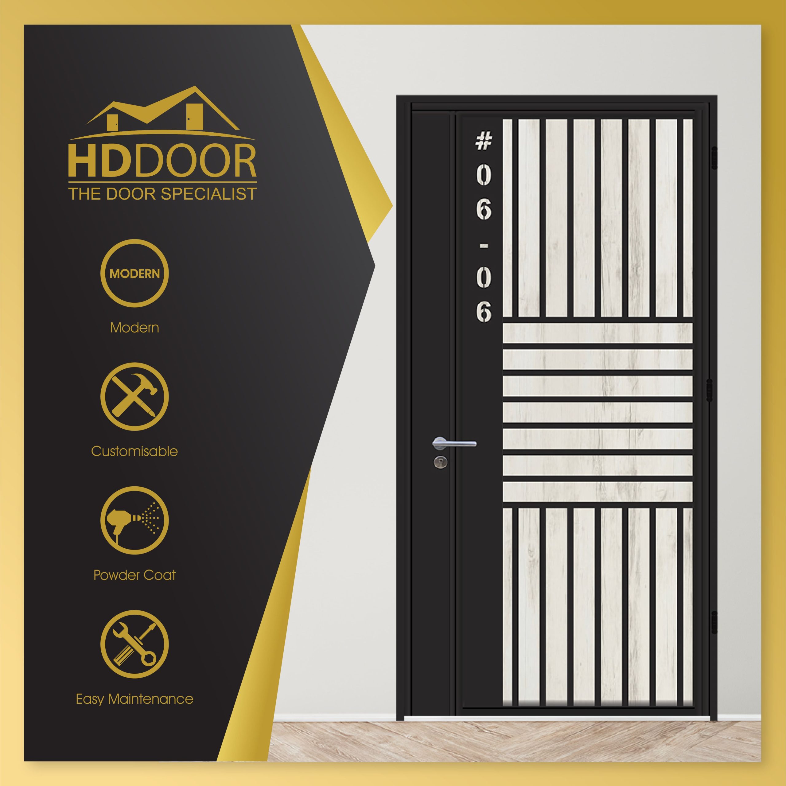 Mild Steel Gate HD-569 | House Front Gate in Singapore - HD Door