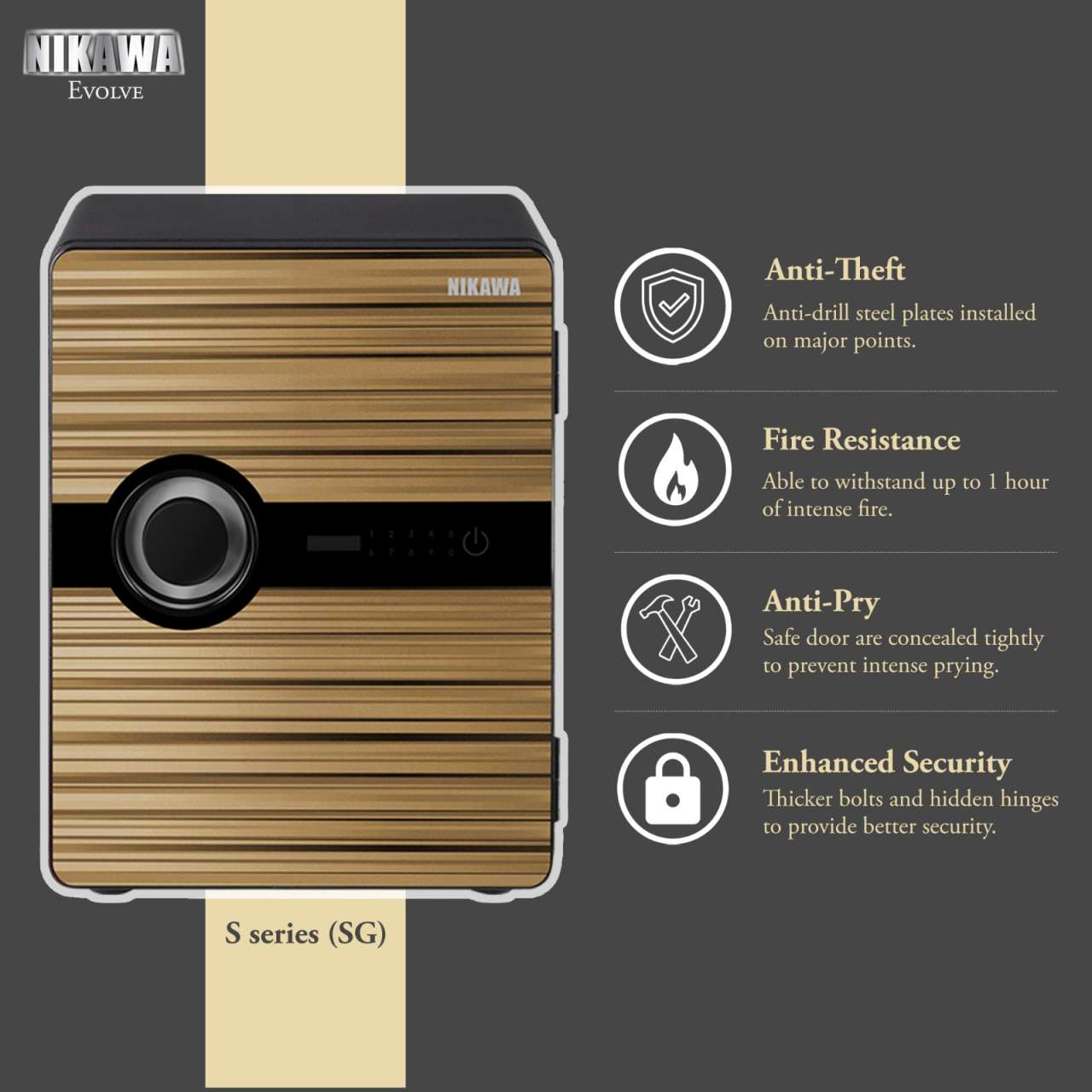 Nikawa Evolve EV040-SG Designer Safe Box | Nikawa Singapore