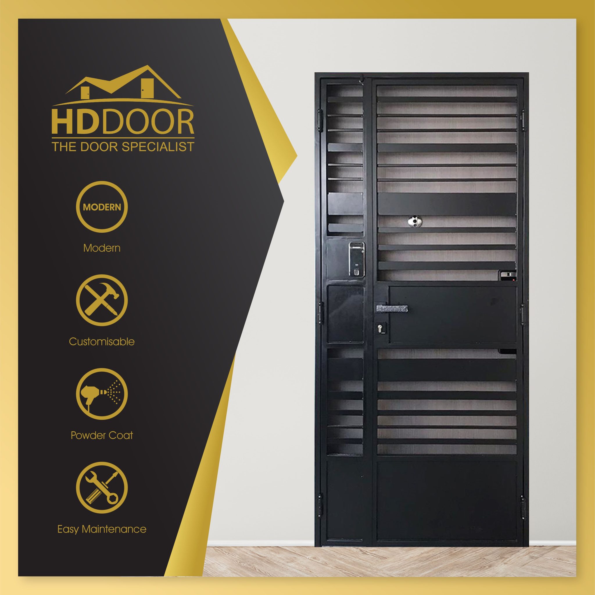 Mild Steel Gate HD-504 | Metal Gate Design For HDB, CONDO & BTO