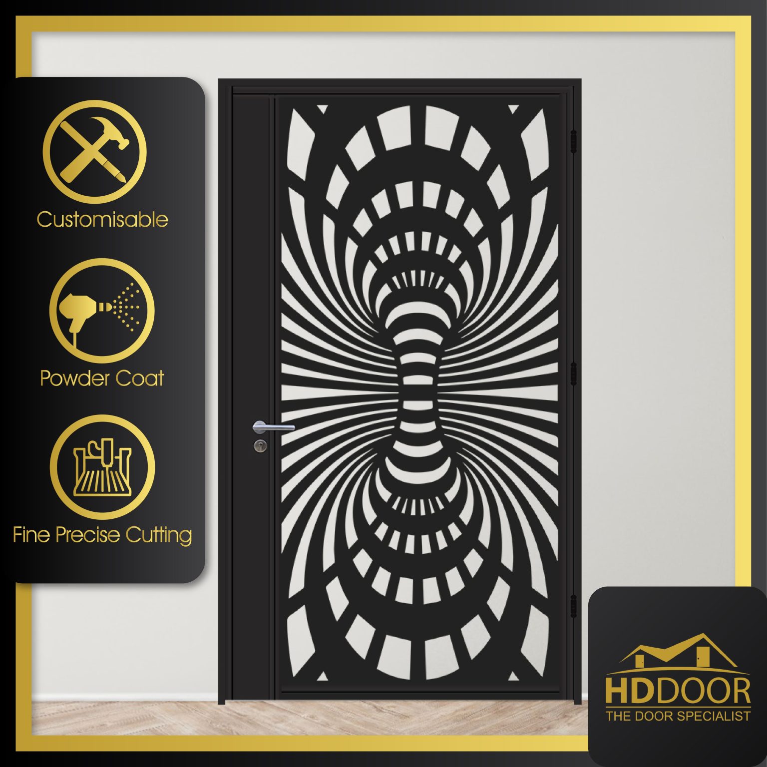 3D Laser Cut Design Gate - HDL18 | Laser Cutting Iron Gate Singapore