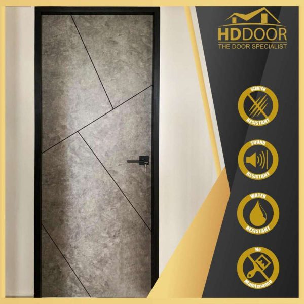 Laminate Solid Bedroom Door With Groove Line | Laminate Bedroom Door